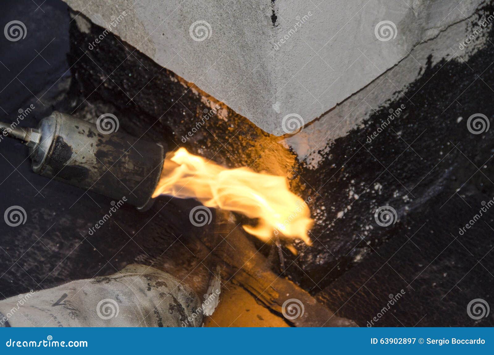 Welding of a Waterproof Sheath Stock Image - Image of smoothing ...