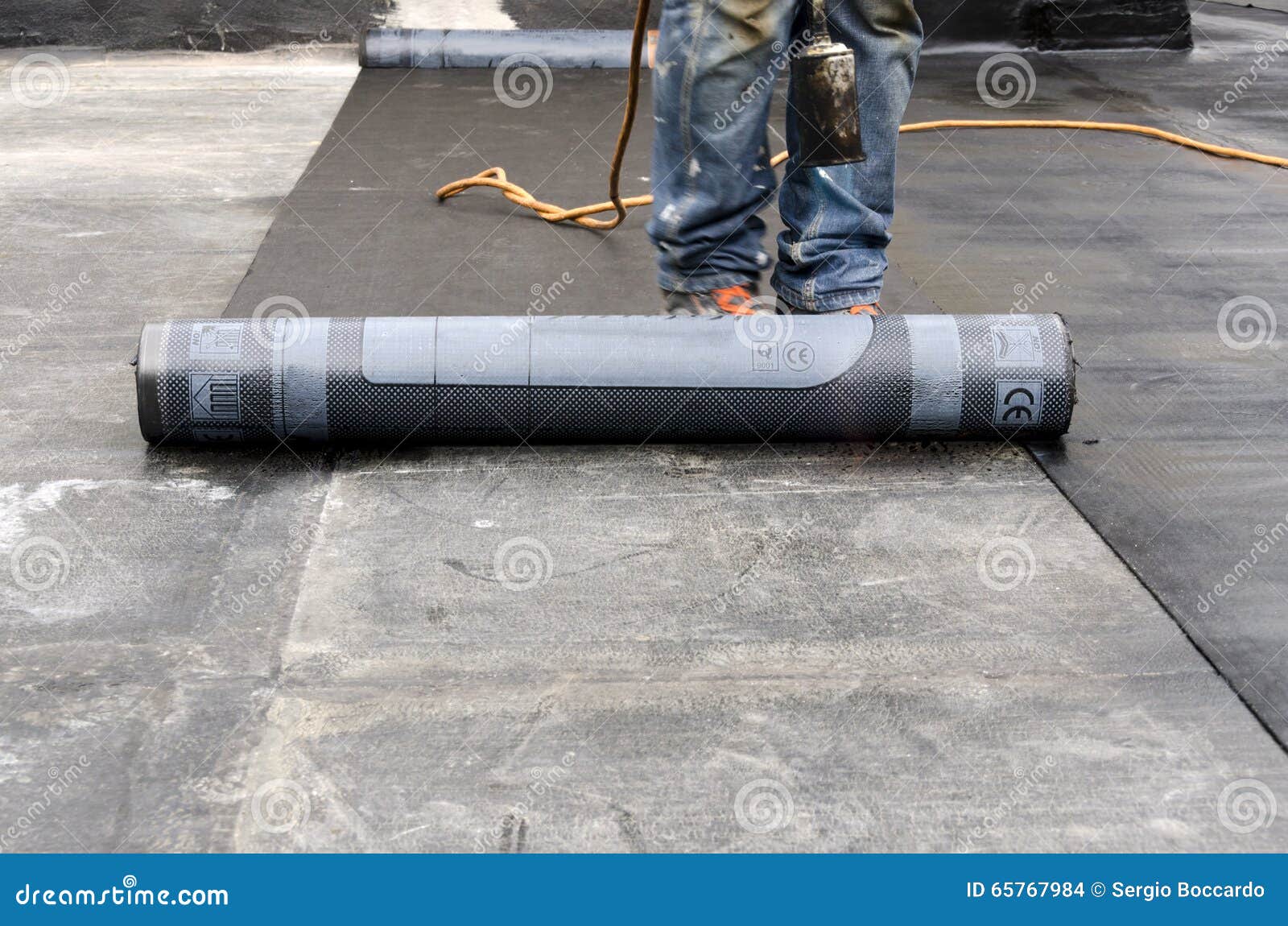 Welding of a Waterproof Sheath Stock Photo - Image of membrane ...