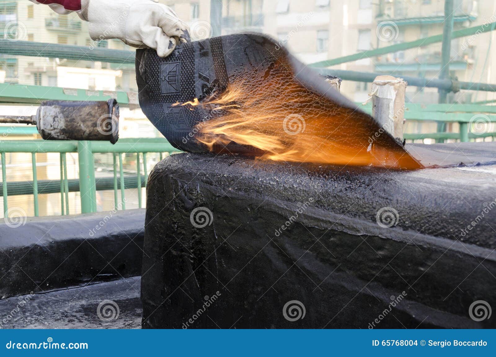 Welding of a Waterproof Sheath Stock Photo - Image of sealing, cover ...