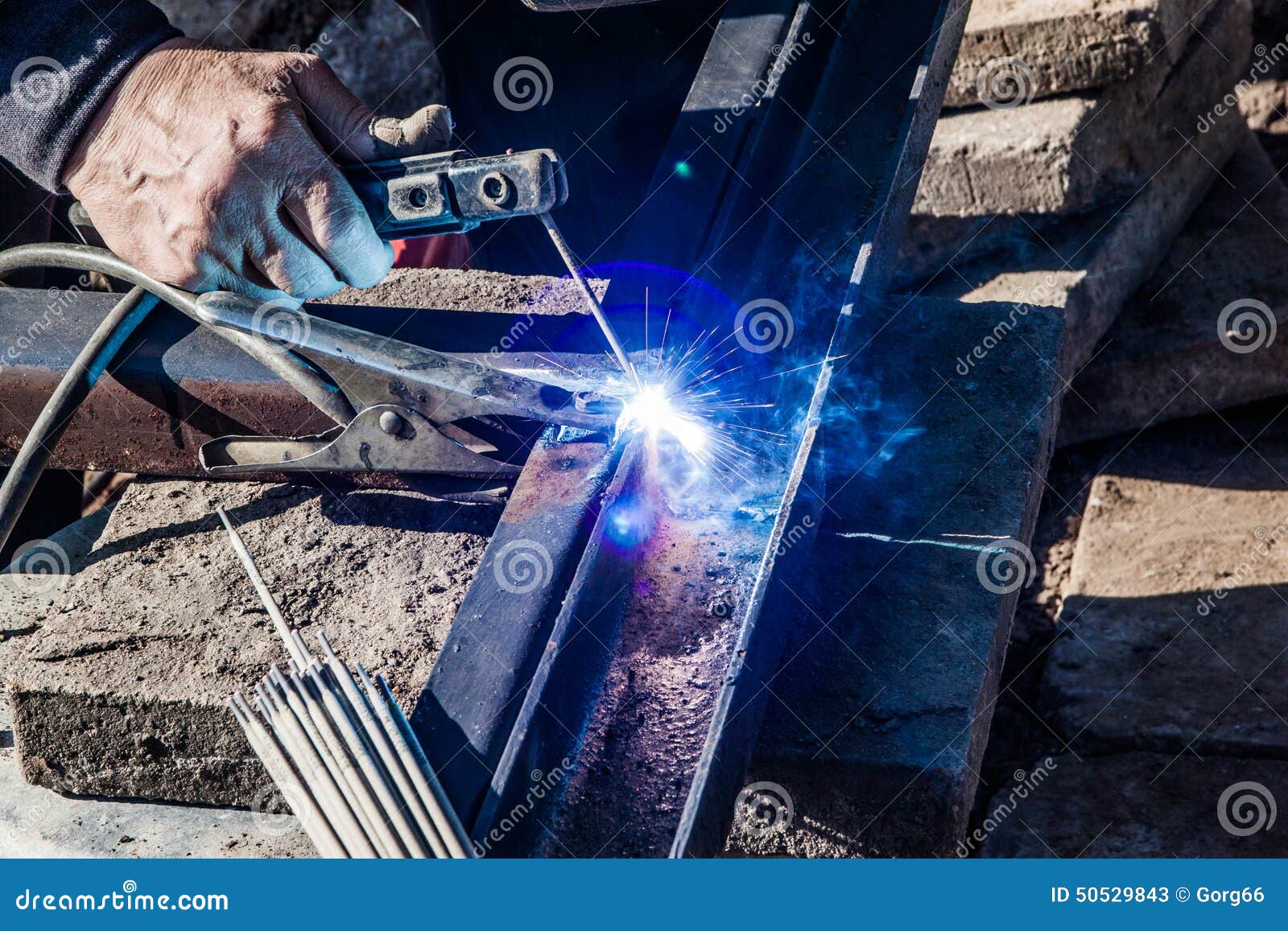 Welding stock image. Image of dozer, repair, leather - 50529843