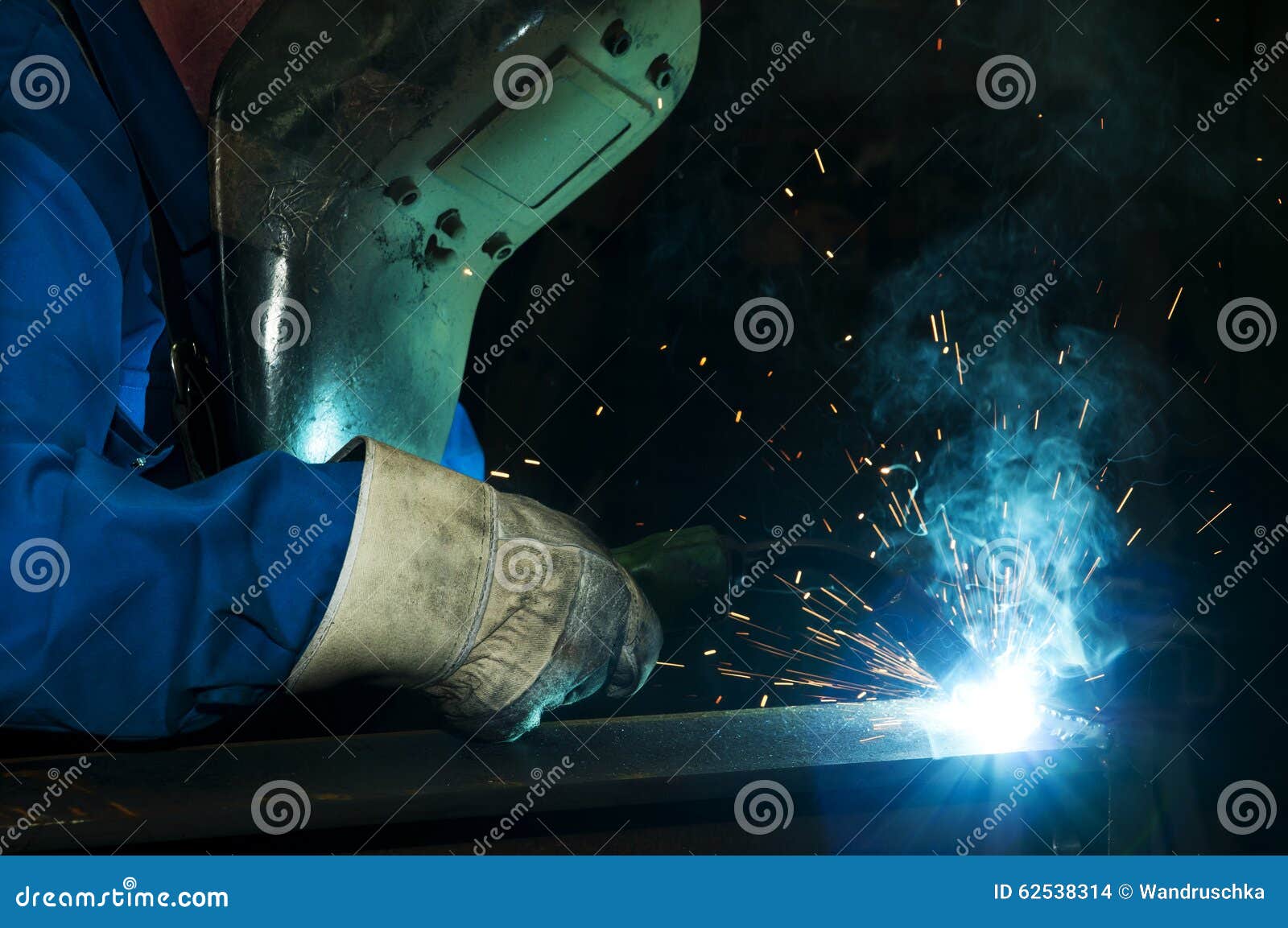 Locksmith Processes The Workpiece Using An Angle Grinder Stock ...