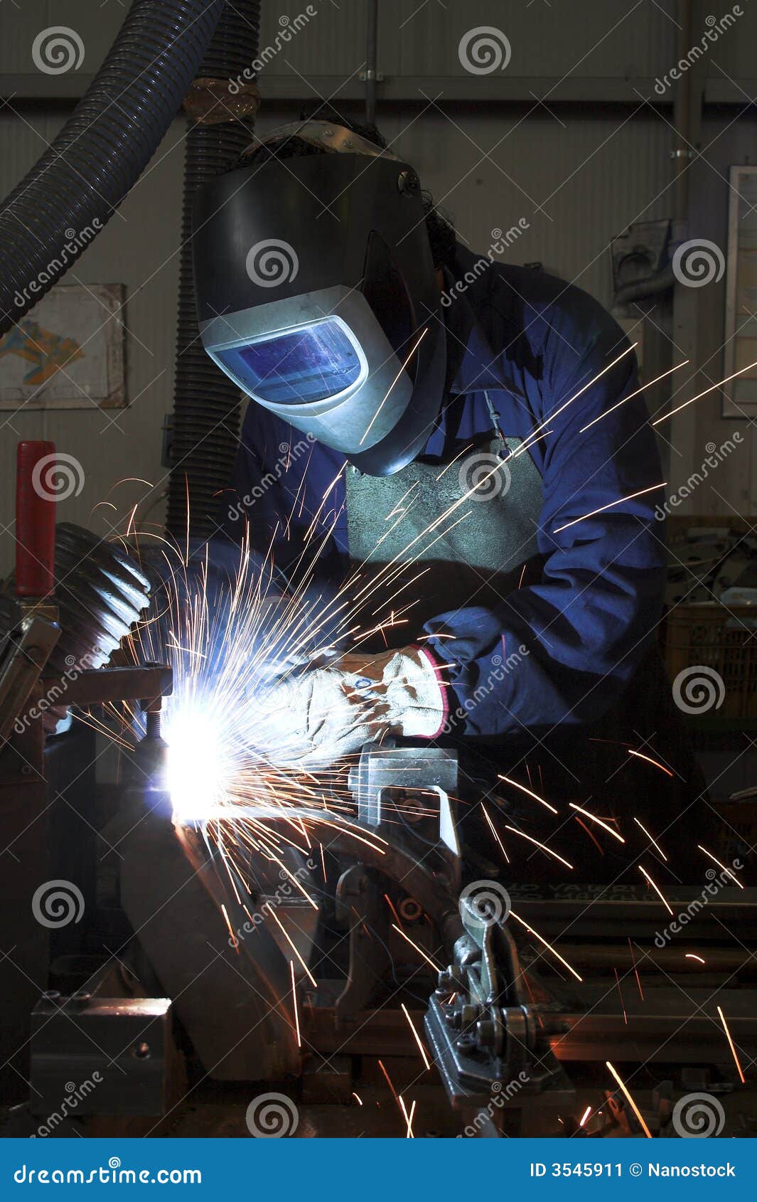 Welding Welding a Metal Part Stock Image - Image of protection ...