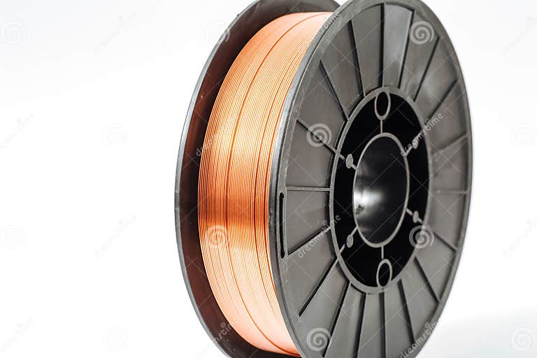Welding Wire Spool on a White Background Stock Photo - Image of work ...