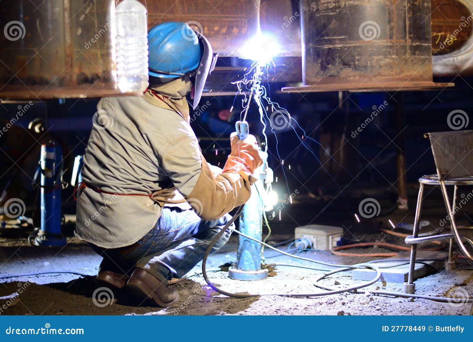 Welding work stock image. Image of manufacturing, heat - 27778449