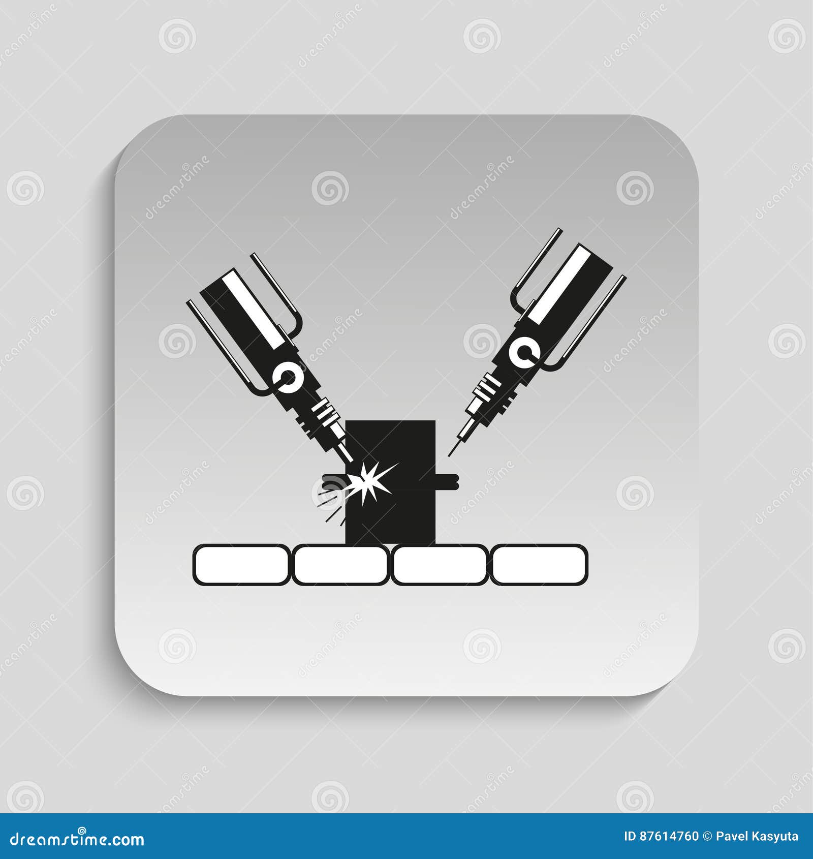 Welding Work On The Assembly Line. Vector Icon. | CartoonDealer.com ...