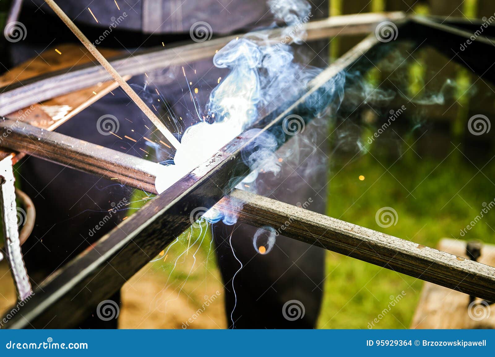 Welding Work at the Backyard Stock Photo - Image of built, manufacture ...