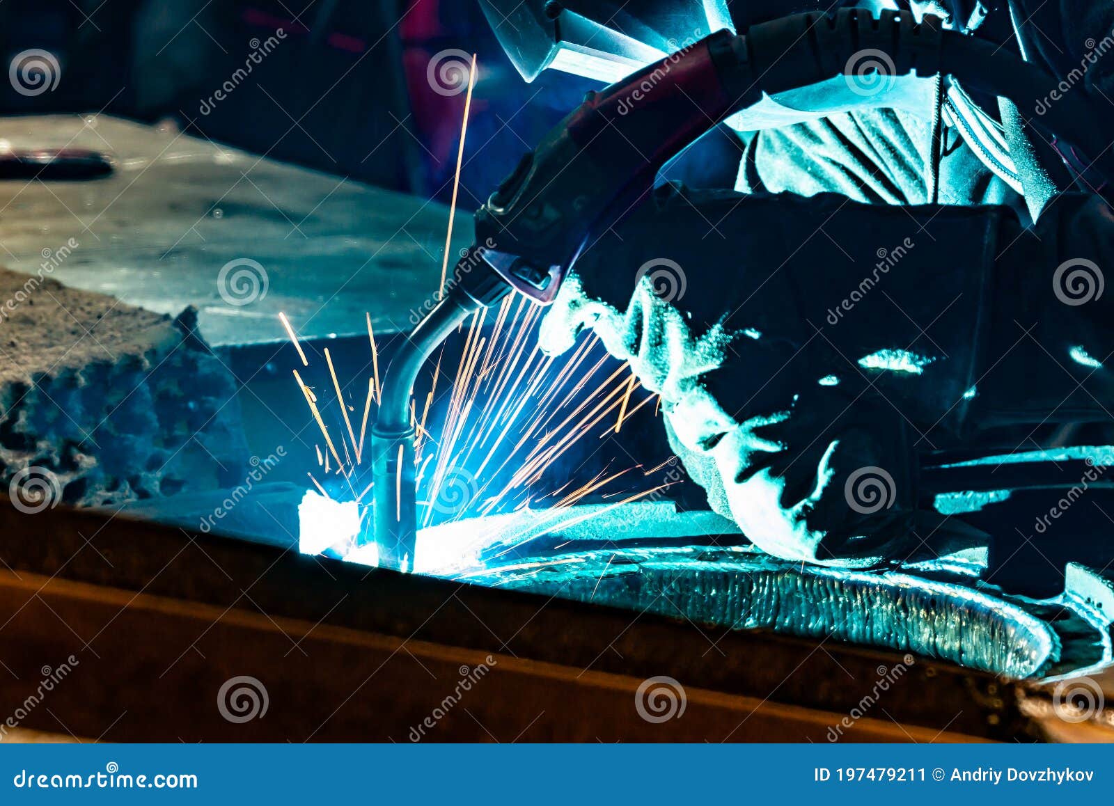 Welding Work in an Electromechanical Workshop at a Mechanical Assembly ...