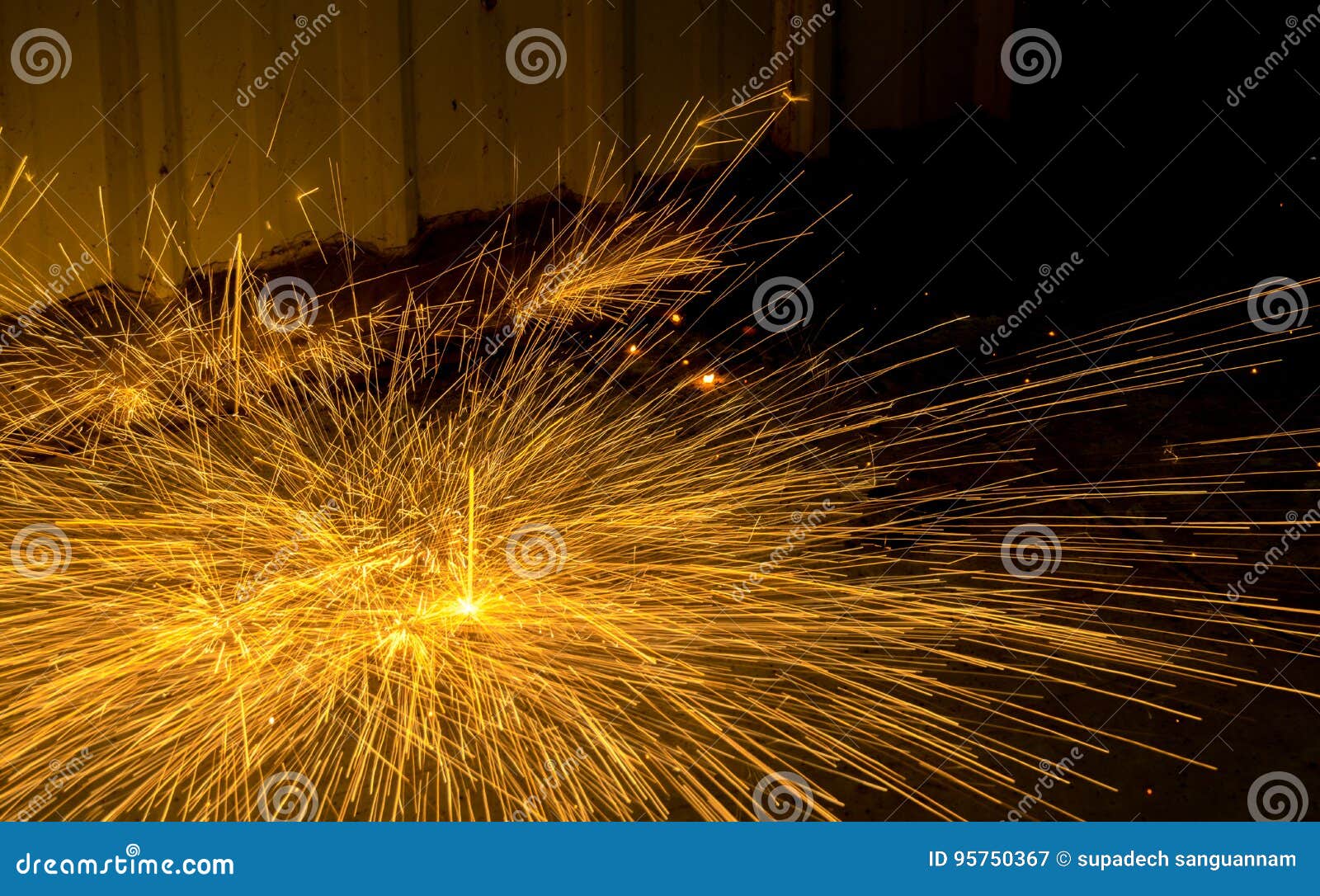 Welding work stock image. Image of work, lighting, yellow - 95750367