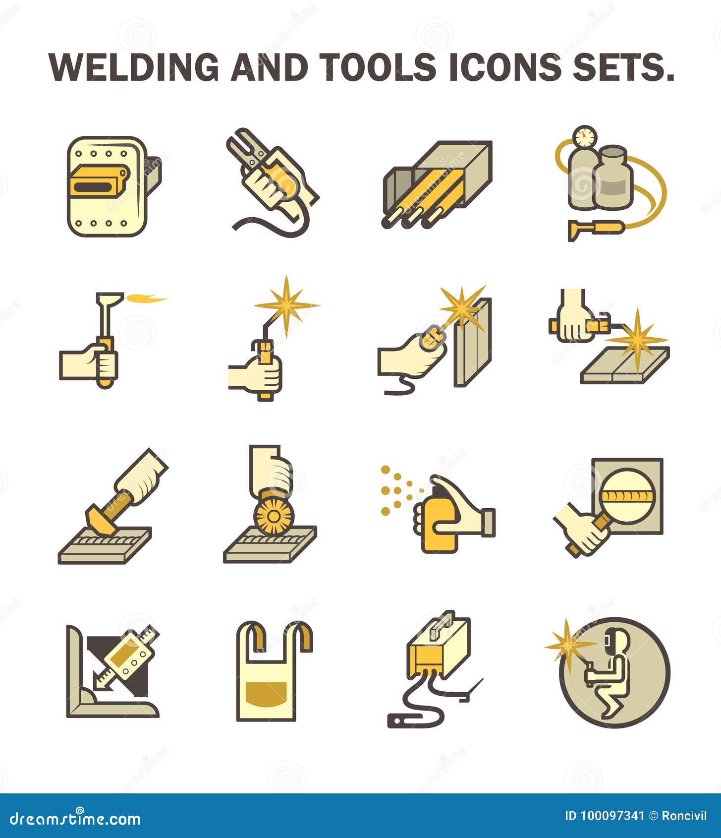Welding work icon stock vector. Illustration of laborer - 100097341