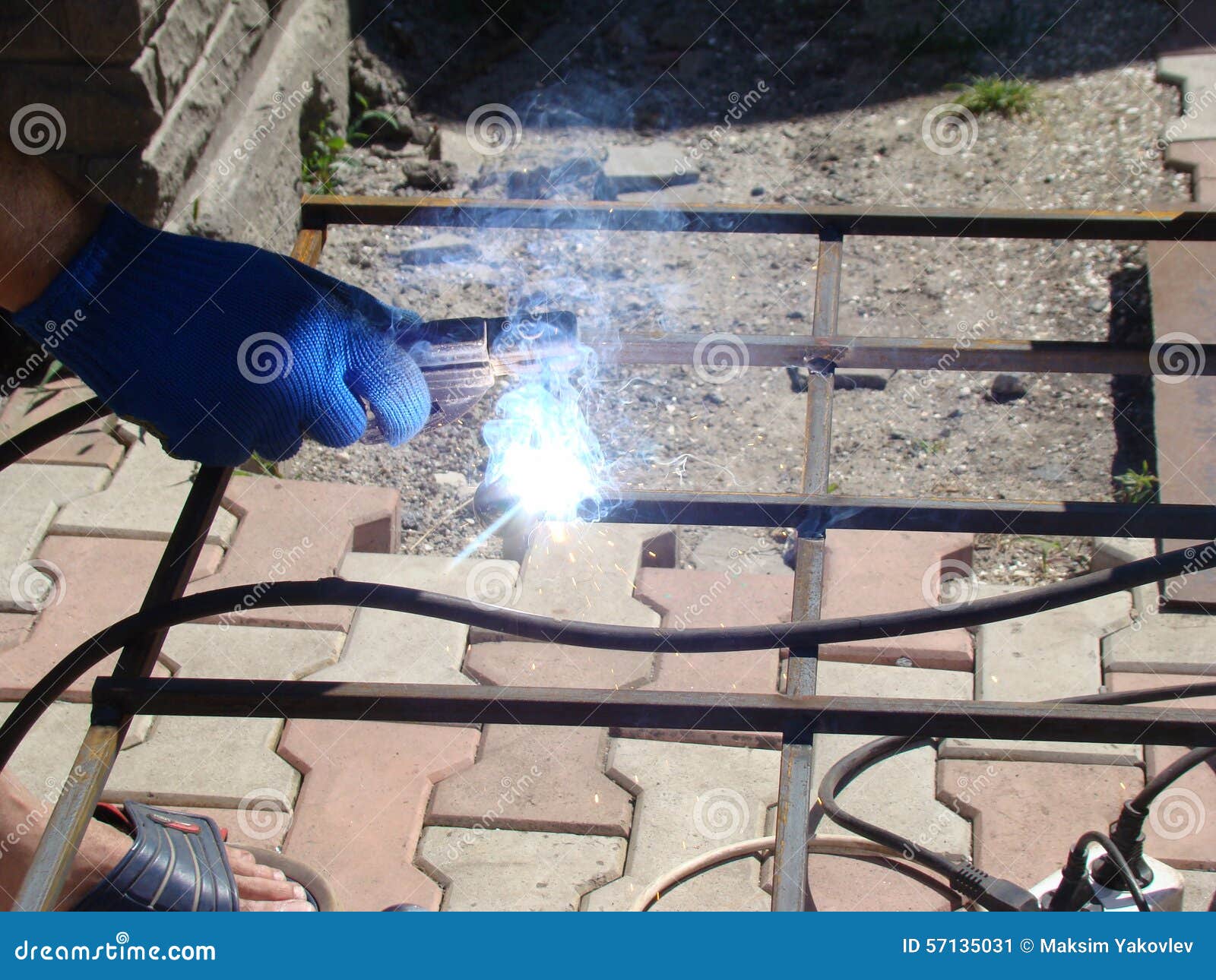 Welding stock image. Image of stick, electricity, effect - 57135031