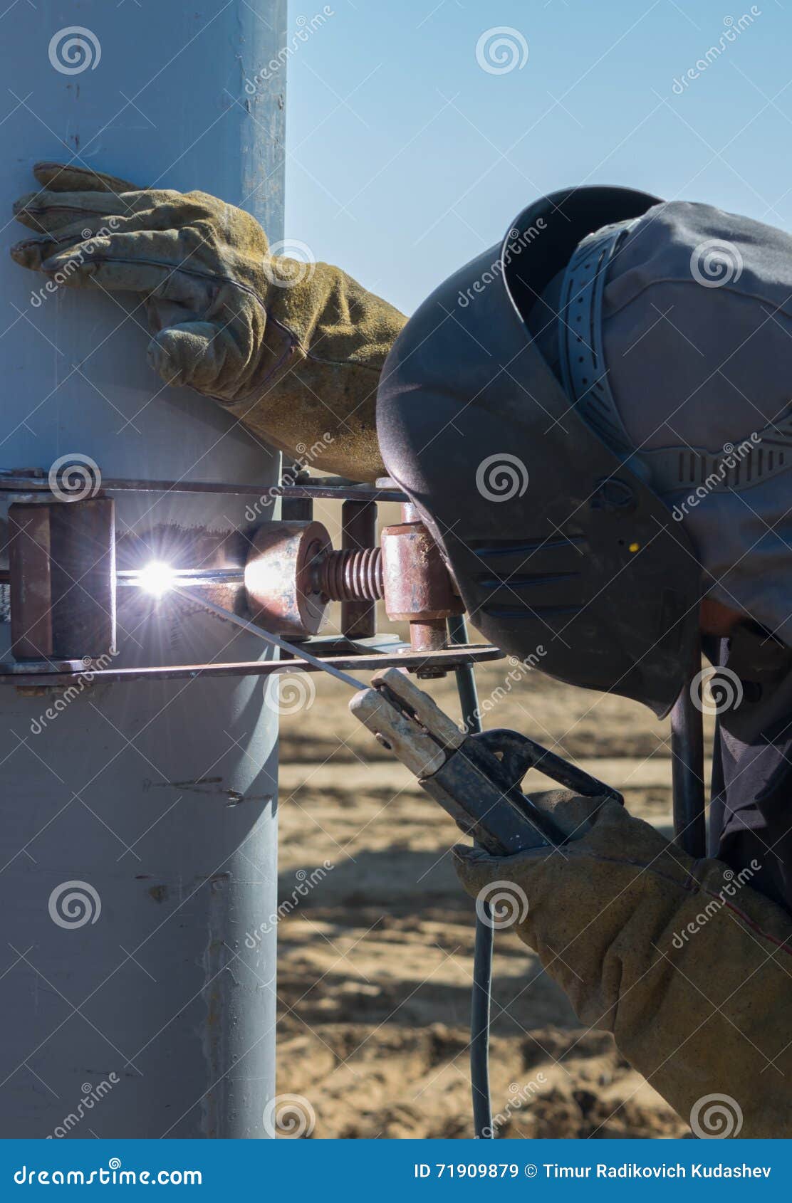 Welding Work for Pile of Building Stock Image - Image of building ...