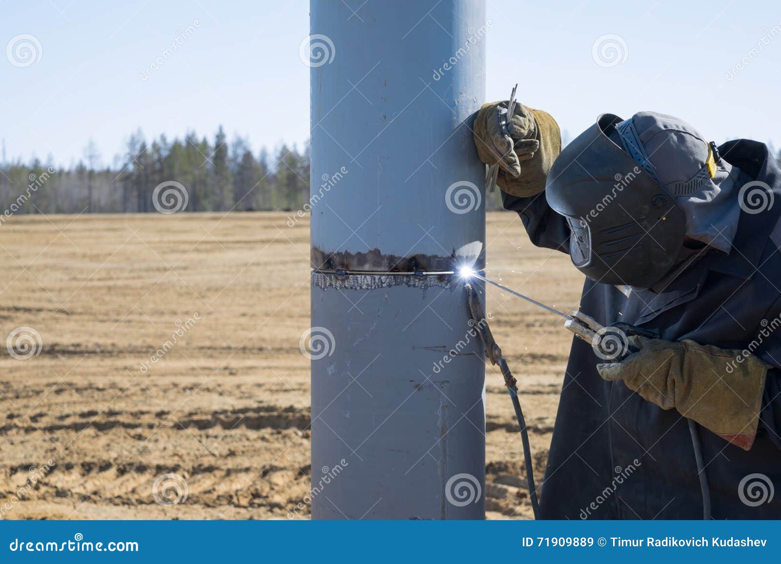 Welding Work for Pile of Building Stock Image - Image of safety, pile ...