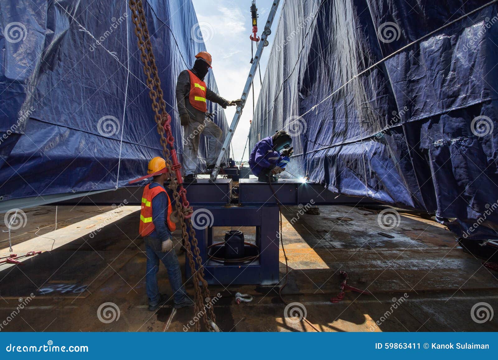 Welding work editorial photo. Image of industrial, natural - 59863411