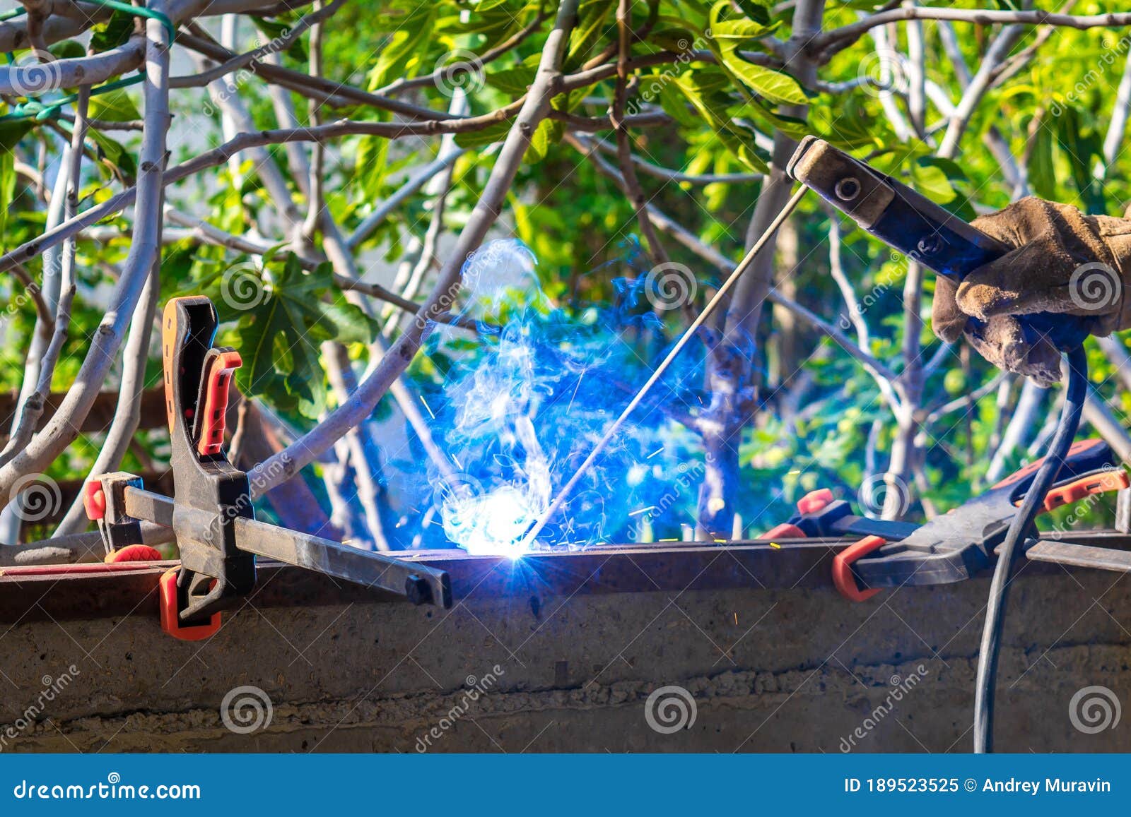Welding work stock image. Image of work, industrial - 189523525