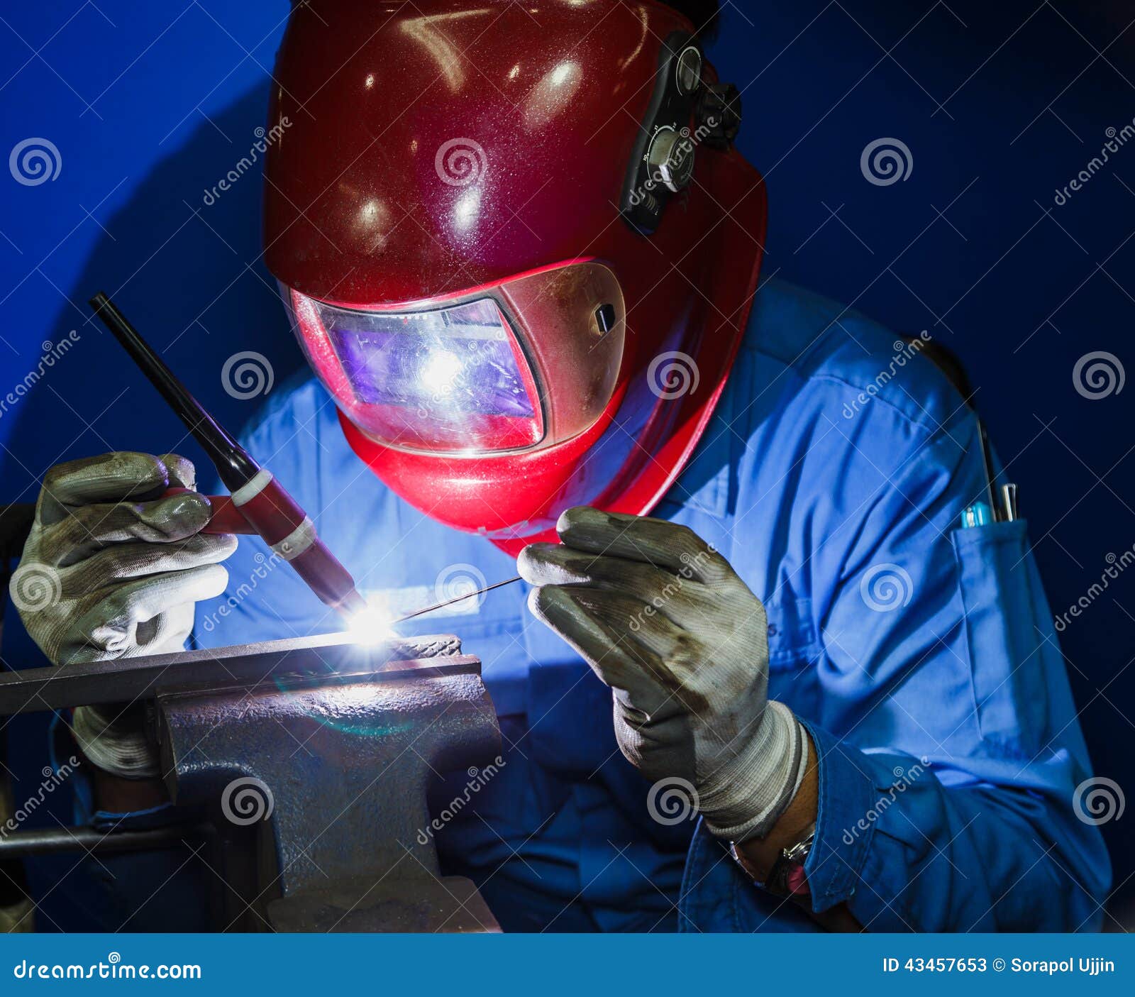 Welding Work by TIG Welding Stock Image - Image of lighting, metal ...