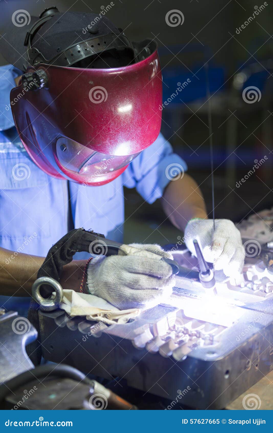 Welding Work by TIG Welding Editorial Image - Image of plant, safety ...