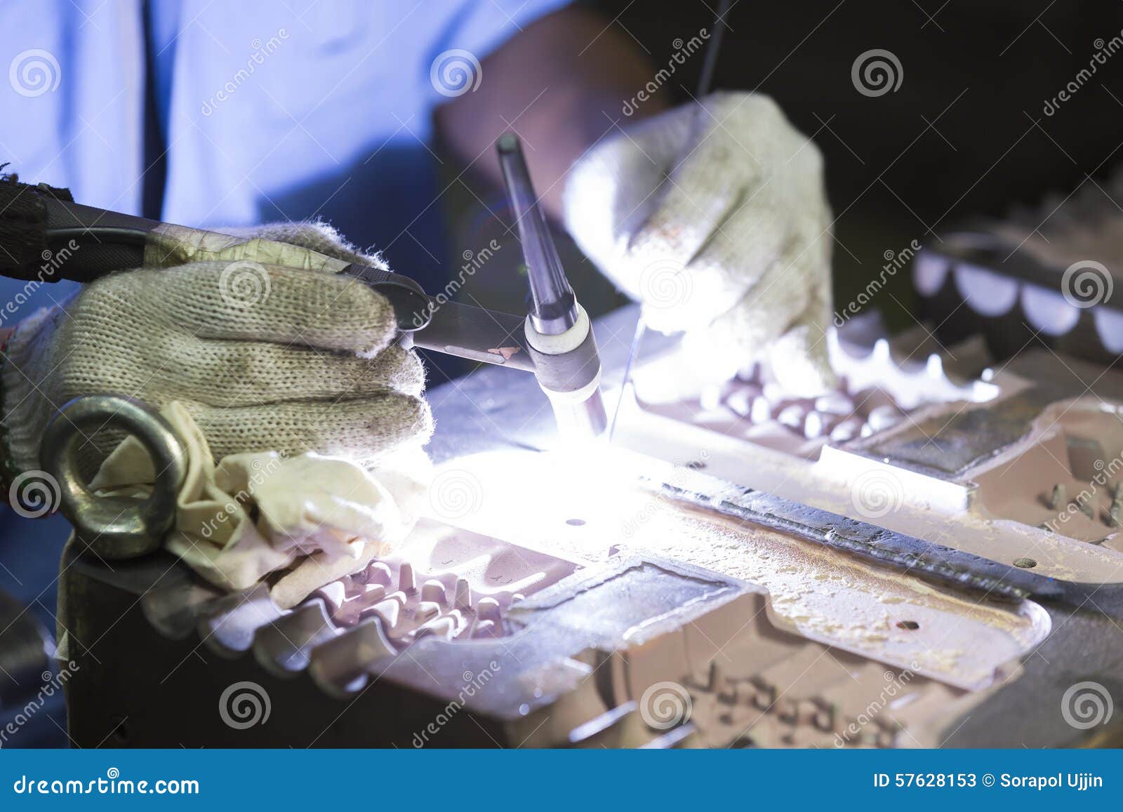 Welding Work by TIG Welding Stock Image - Image of mask, occupation ...