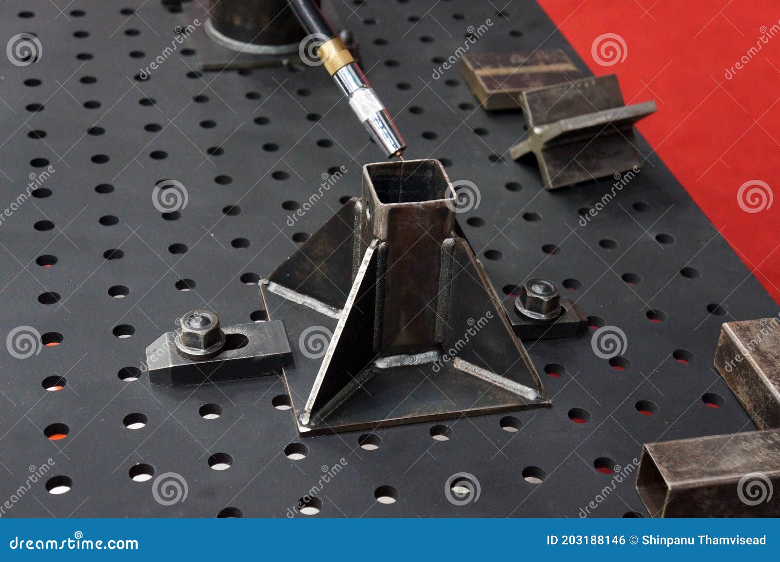 Welding Work and Welding Tool To Joint Metal Workpiece with Welding MIG ...