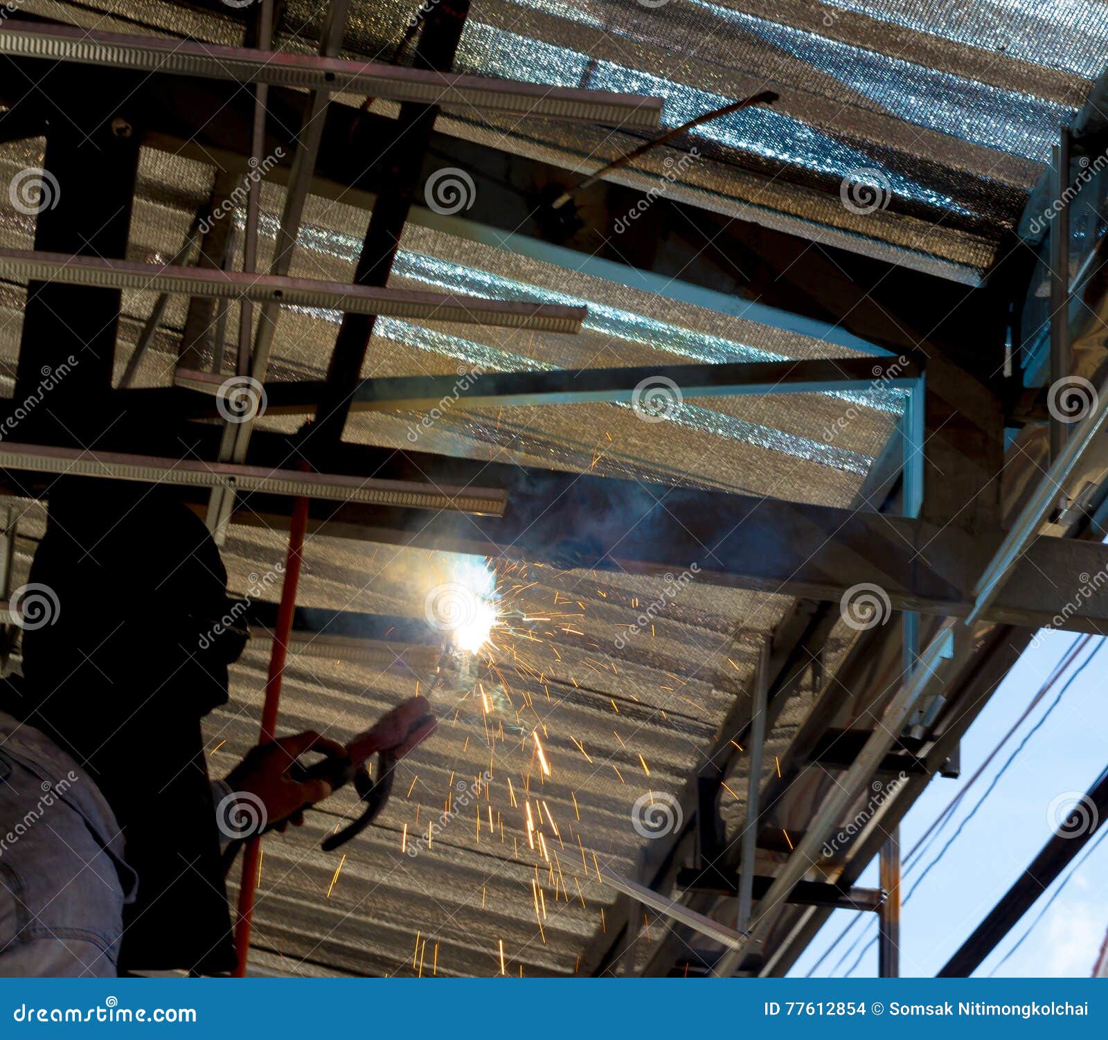 Welding work stock photo. Image of plant, engineer, torch - 77612854