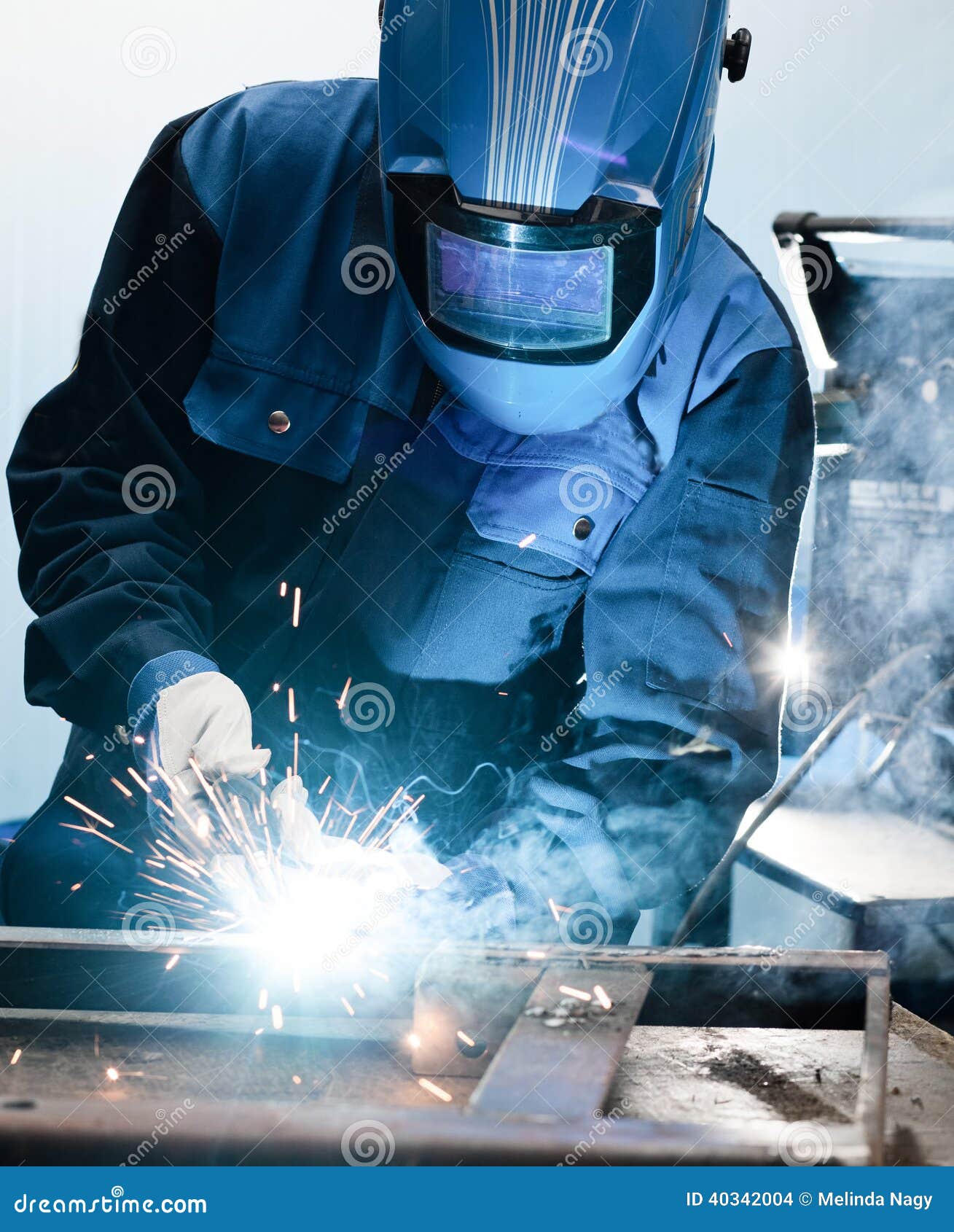 Welding work stock photo. Image of smoke, production - 40342004