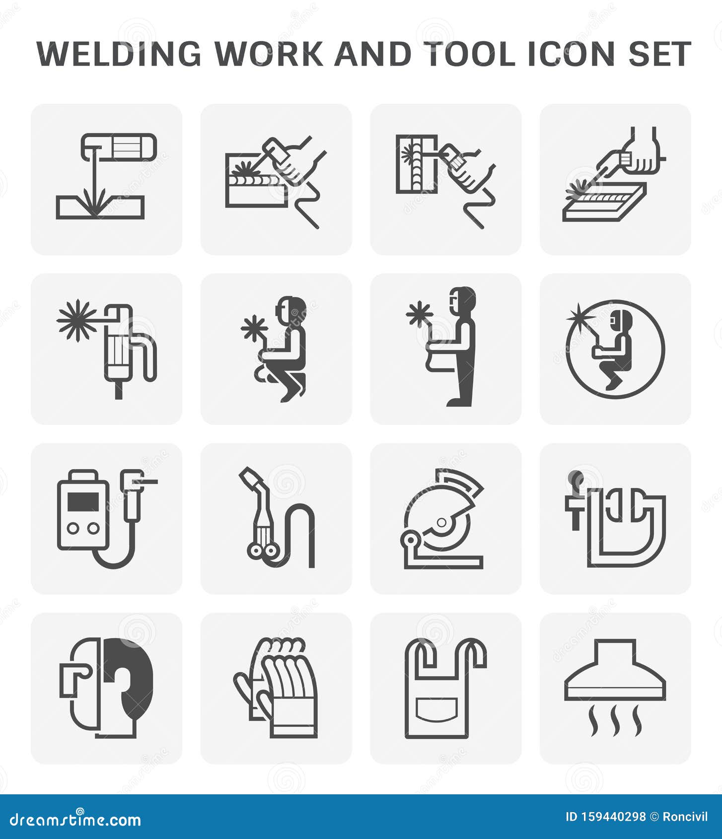 Welding work icon stock vector. Illustration of icon - 159440298