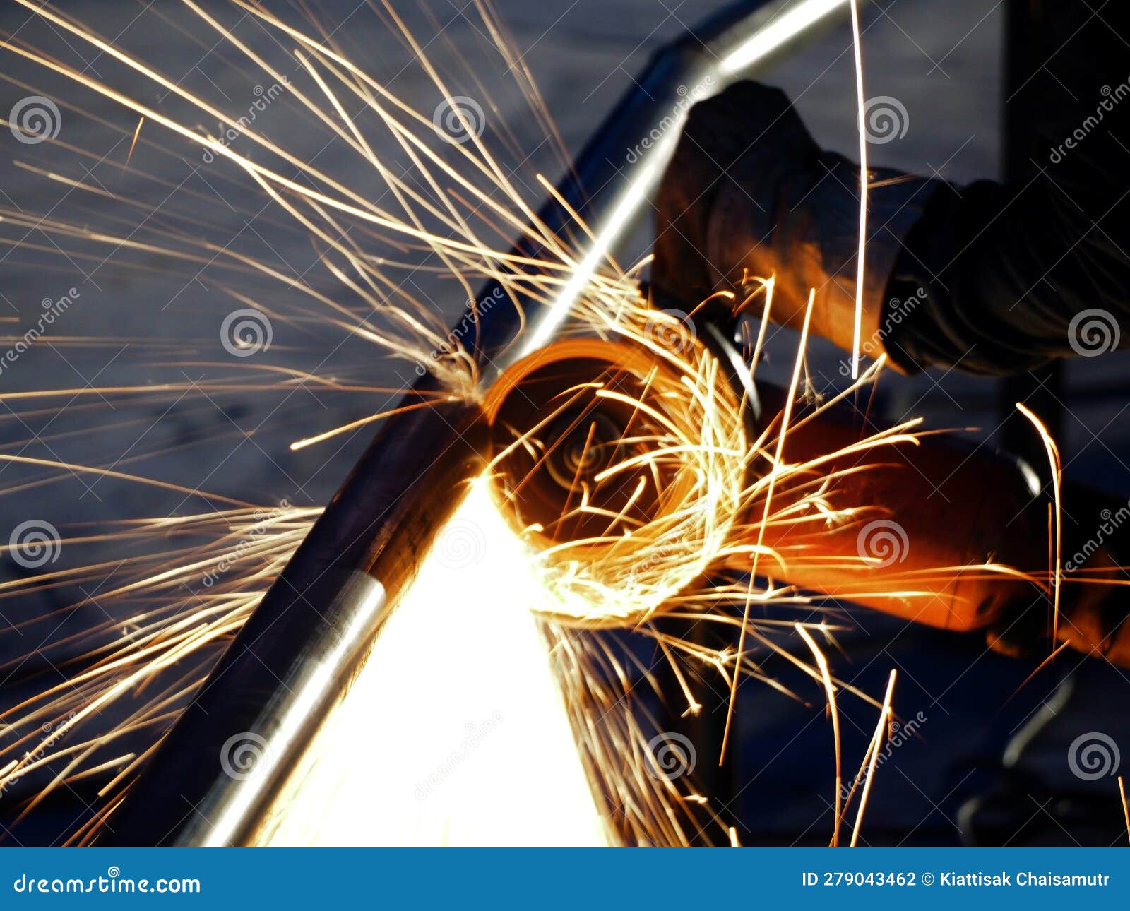 Welding Work ,worker with Protective Welding Metal Stock Photo - Image ...