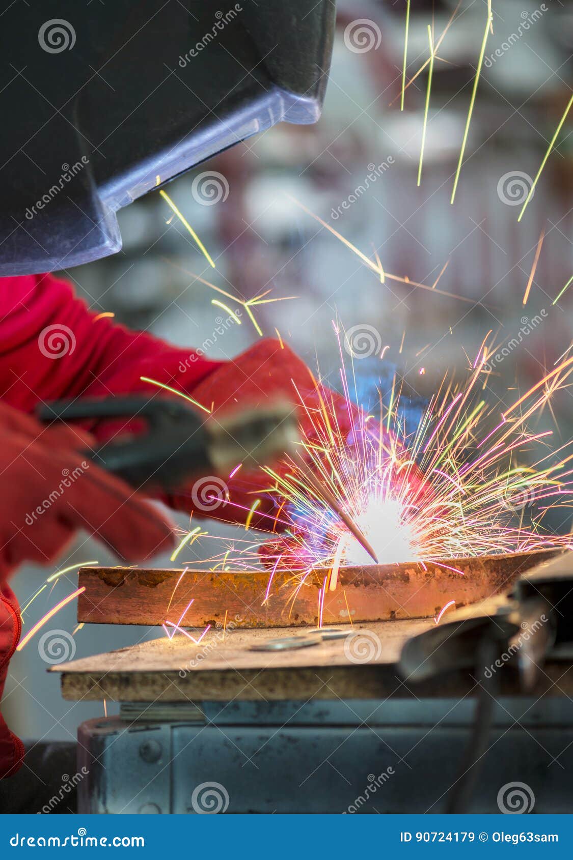 Welding works stock image. Image of mask, work, flash - 90724179