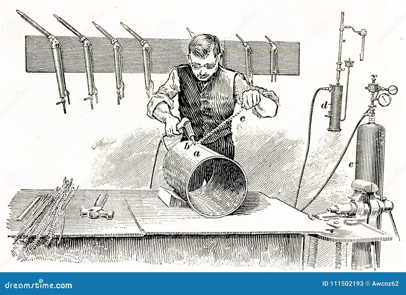 Welding A Wrought Iron Cylinder Royalty-Free Stock Photography ...