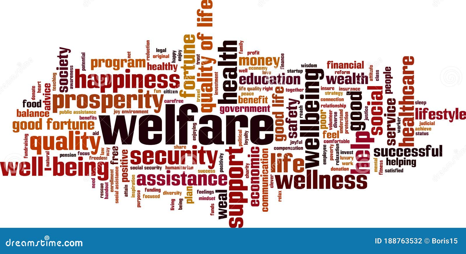 Welfare word cloud stock vector. Illustration of happiness - 188763532