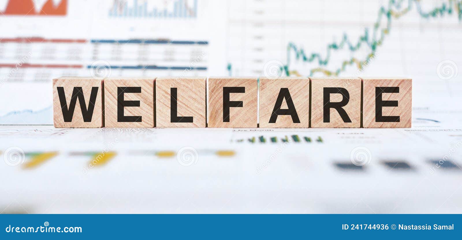 Welfare Word Made of Wooden Cubes on a White Background Stock Photo ...