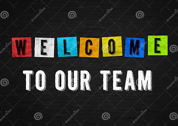 Welkom in ons team stock illustratie. Illustration of vriendschappelijk ...