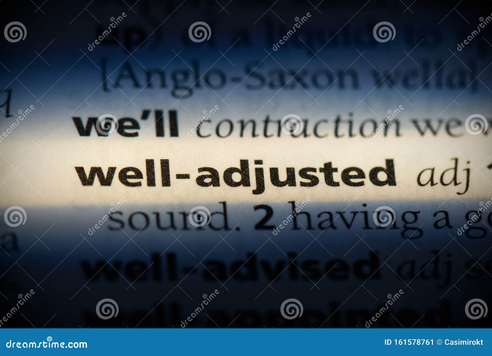 Well-adjusted stock image. Image of definition, focus - 161578761