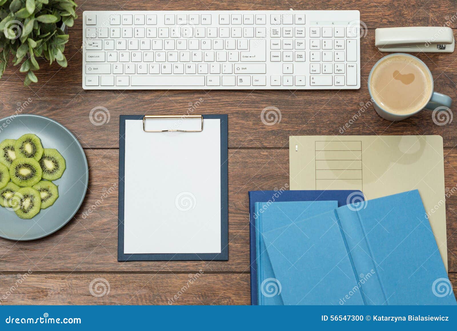 Well arranged desk stock photo. Image of horizontal, clipboard - 56547300