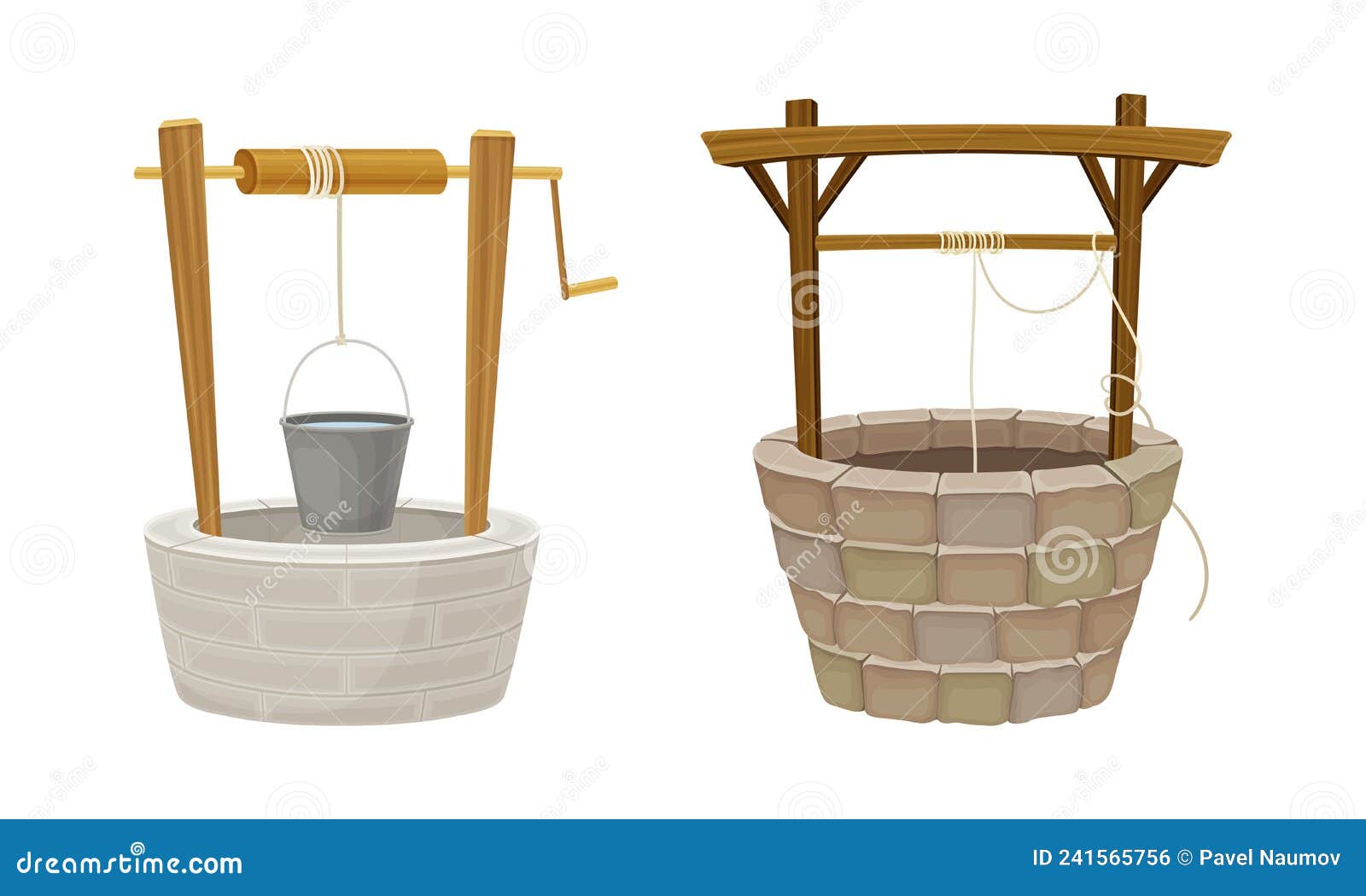 Well As Stone Structure in the Ground for Accessing Water Vector ...