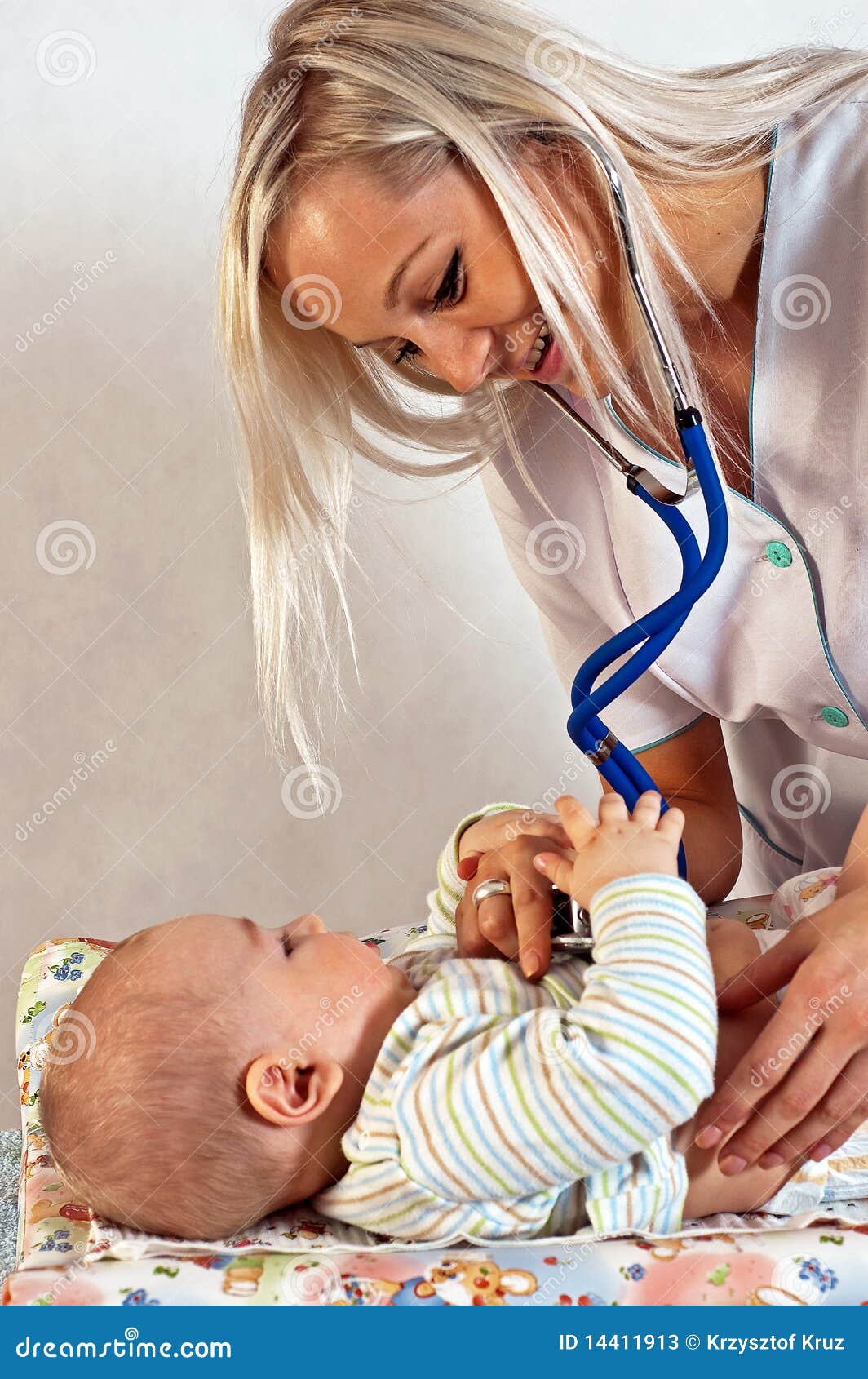 Well Baby Check-up stock image. Image of female, baby - 14411913