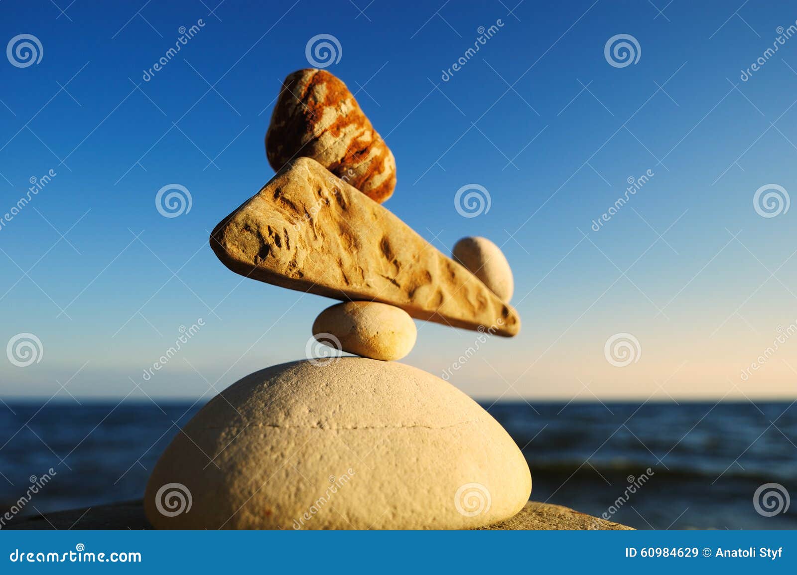 Well-balanced of pebbles stock image. Image of poise - 60984629