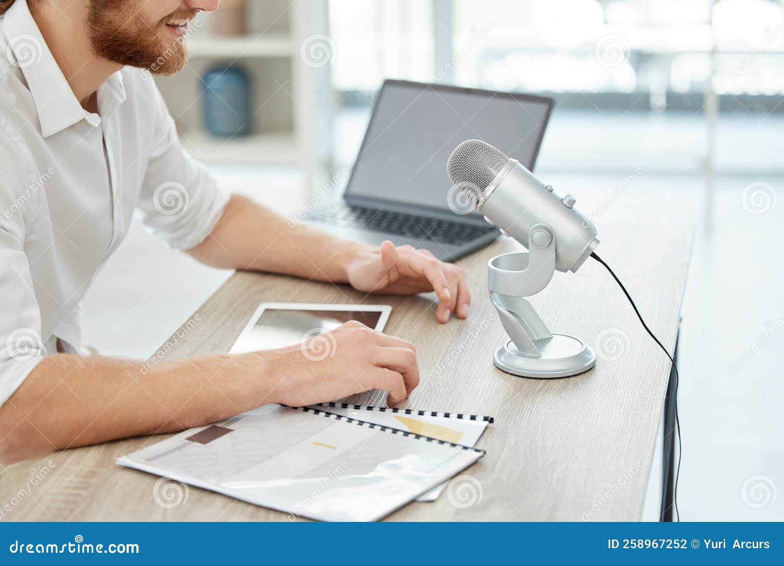 Well Be Back after the Break. Closeup Shot of a Businessman Using a ...