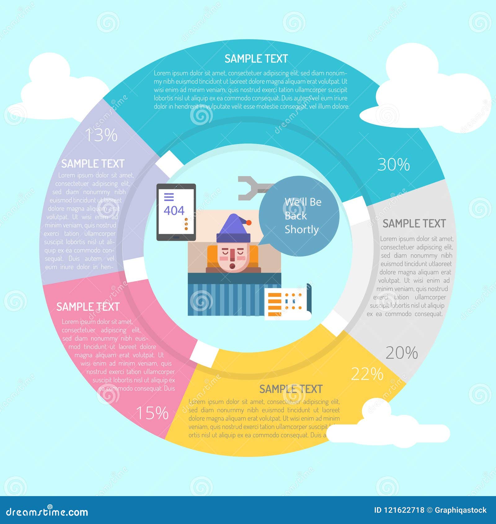 Well Be Back Shortly Infographic Diagram Stock Vector - Illustration of ...