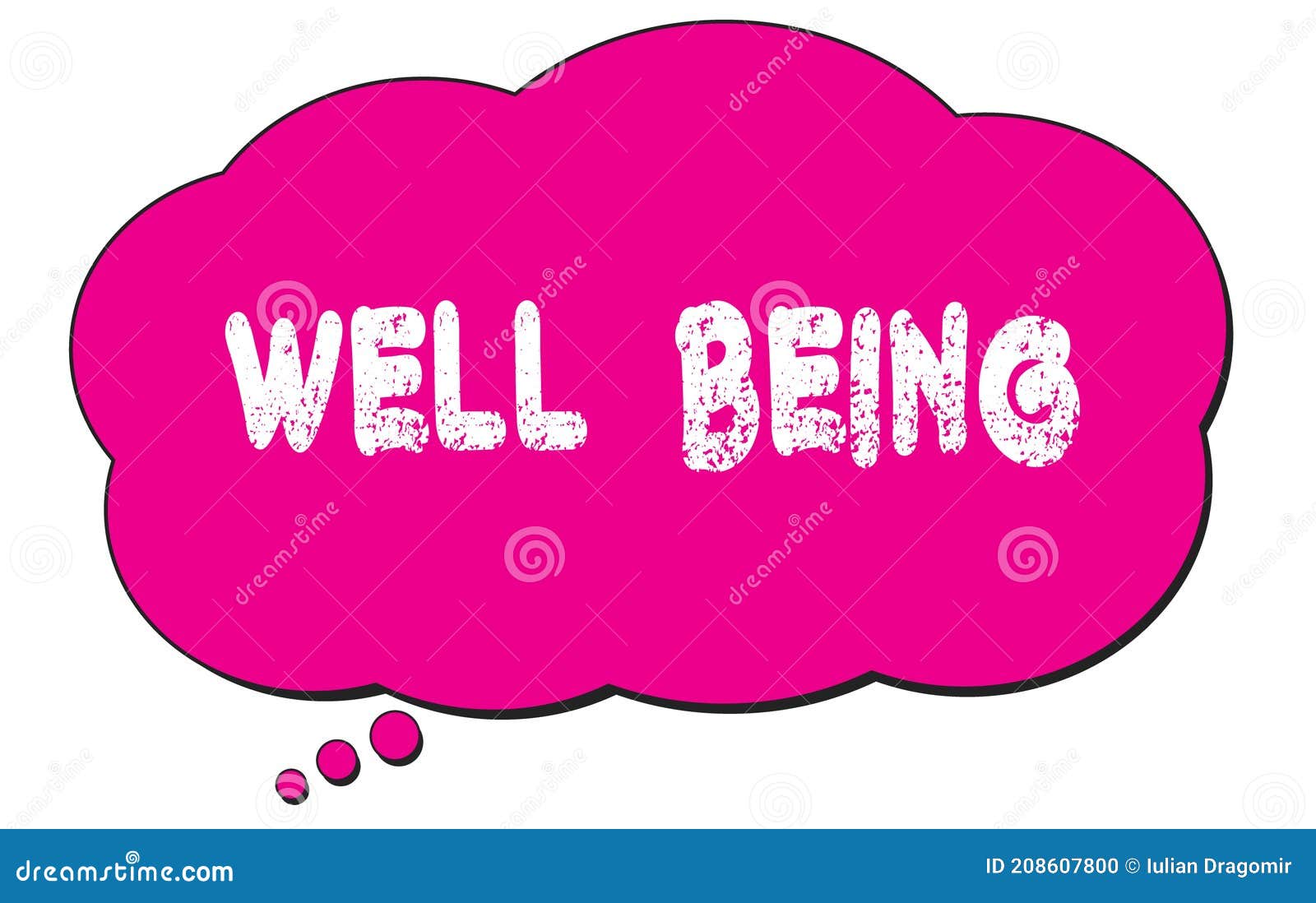 WELL BEING Text Written on a Pink Thought Bubble Stock Illustration ...
