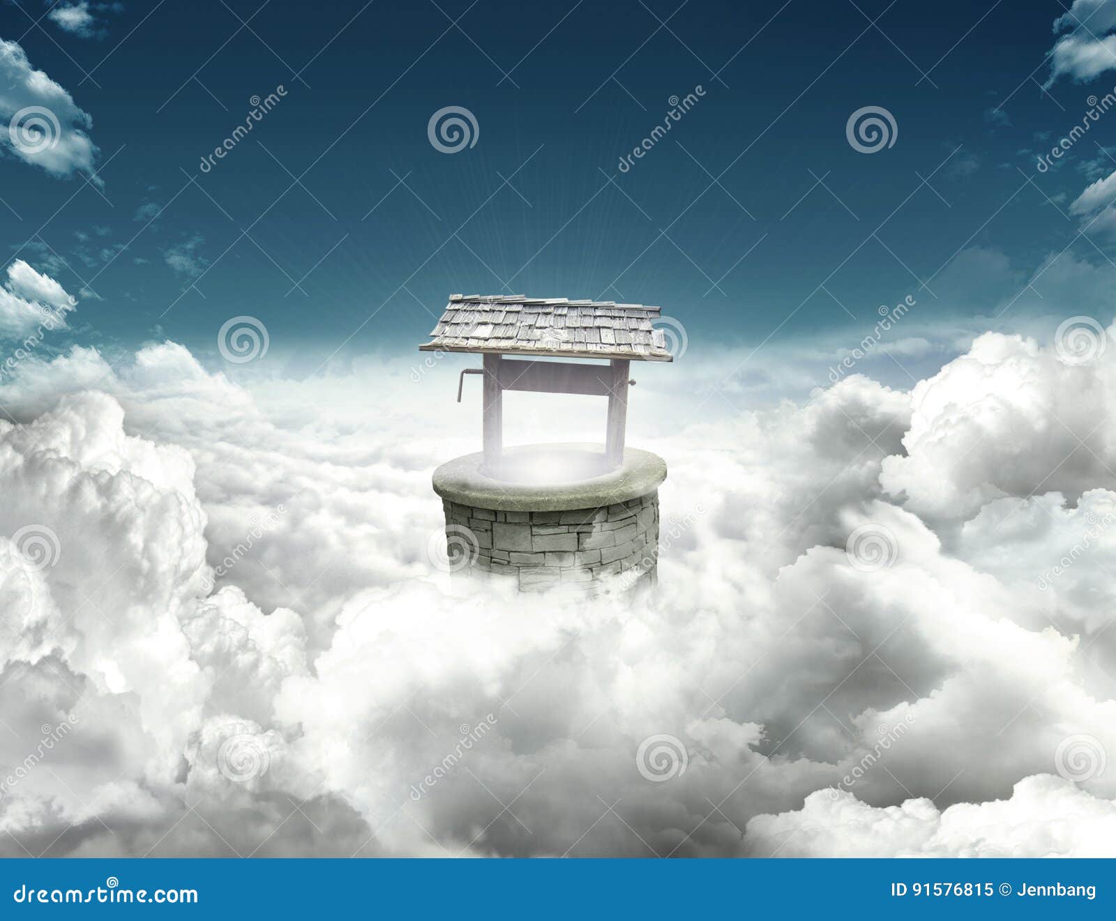 Well on clouds stock image. Image of magical, heaven - 91576815