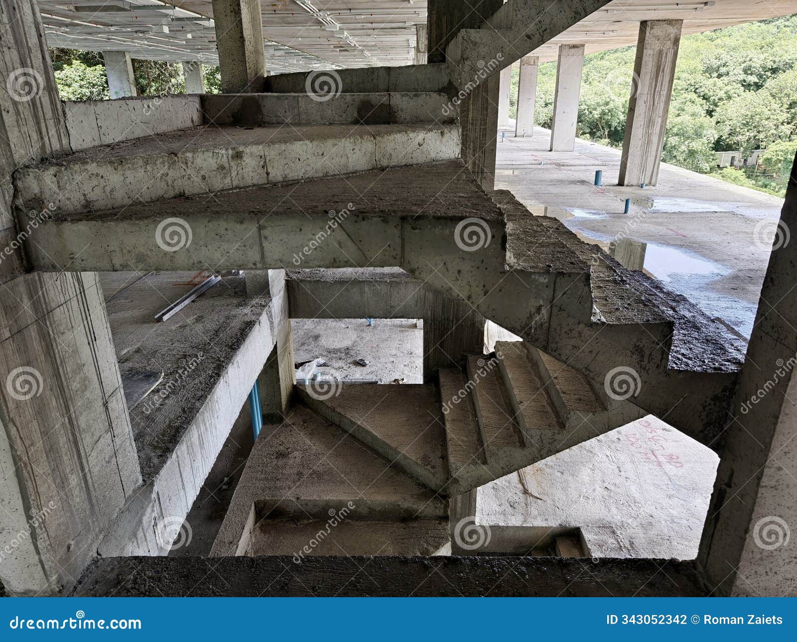 A Well Constructed Set of Stairs with Concrete Elements Stock Photo ...