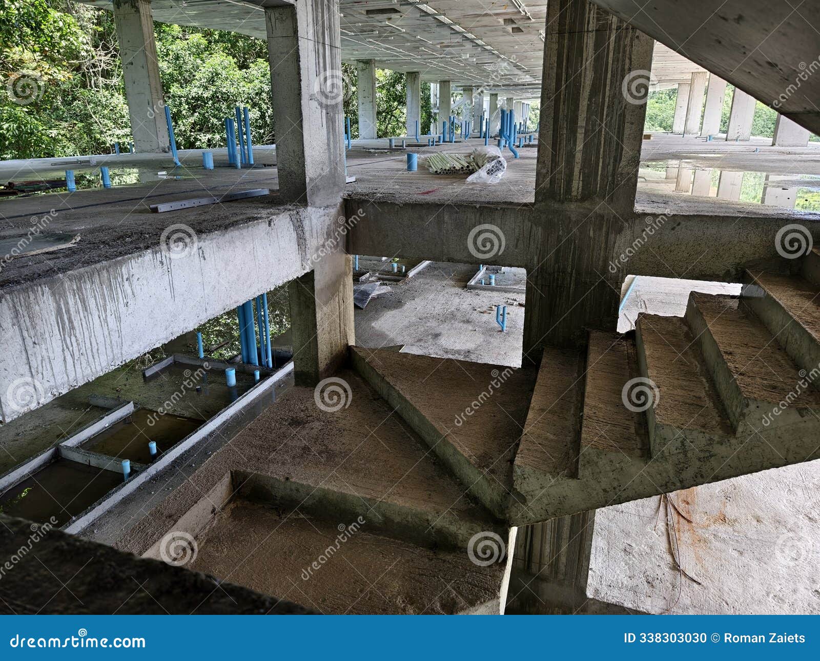 A Well Constructed Set of Stairs with Concrete Elements Stock Photo ...