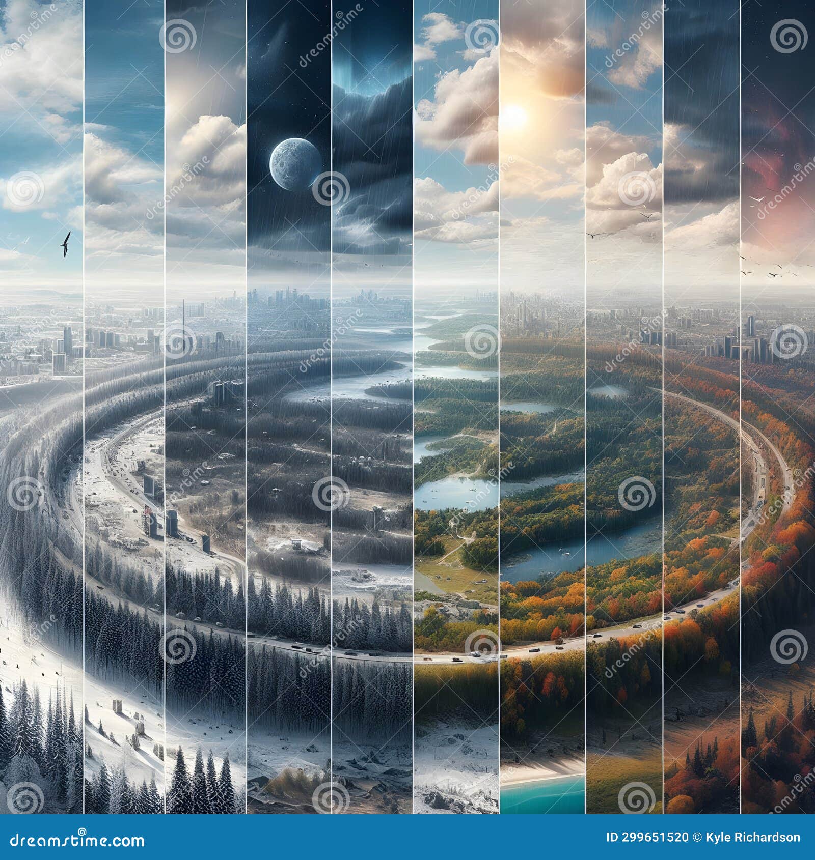 TIME PASSES stock photo. Image of awesome, seasons, night - 299651520