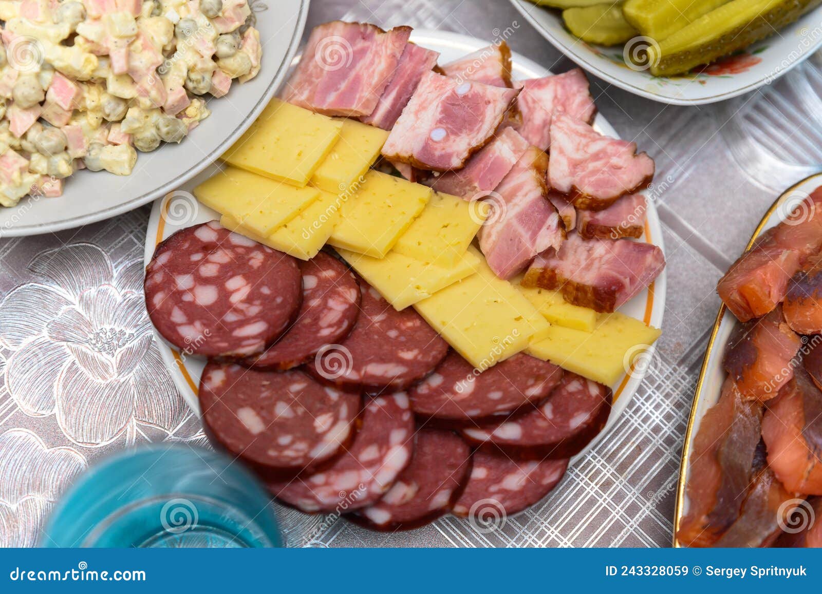 Well Decorated Cold Cuts in a Platter Stock Image - Image of ...
