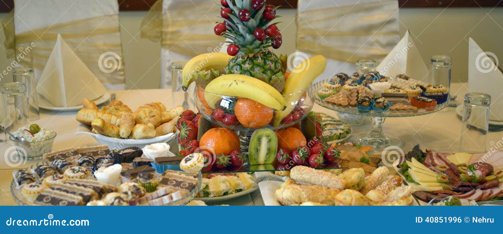 Decorated Food On A Festive Table Stock Photography | CartoonDealer.com ...