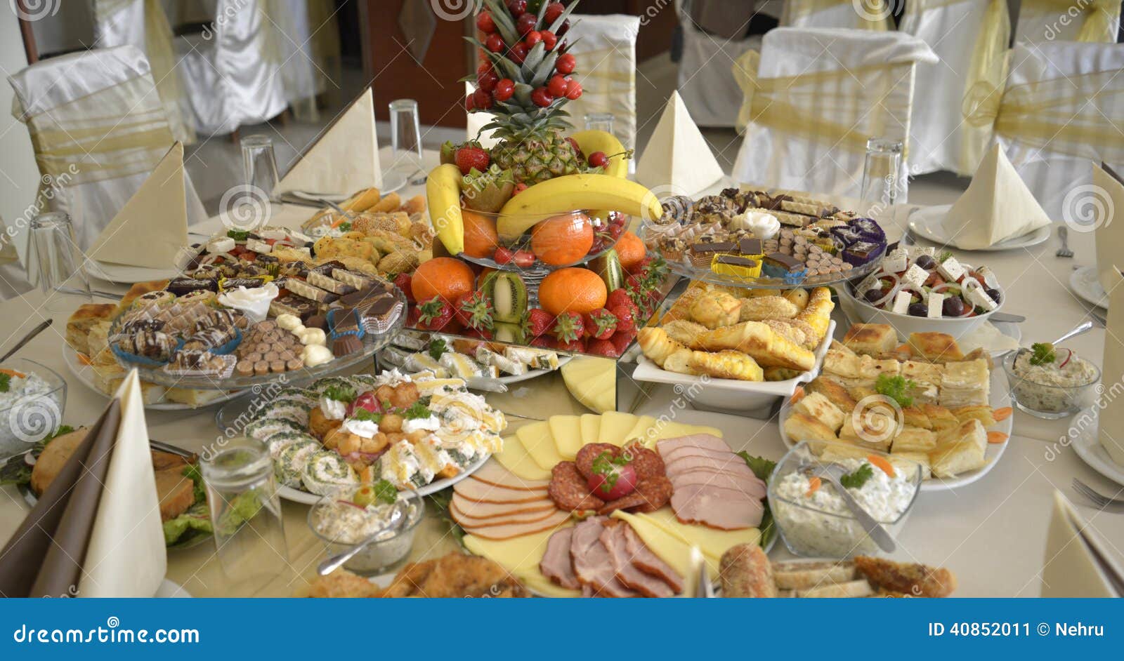 Well Decorated Food on a Table Stock Image - Image of party, broccoly ...