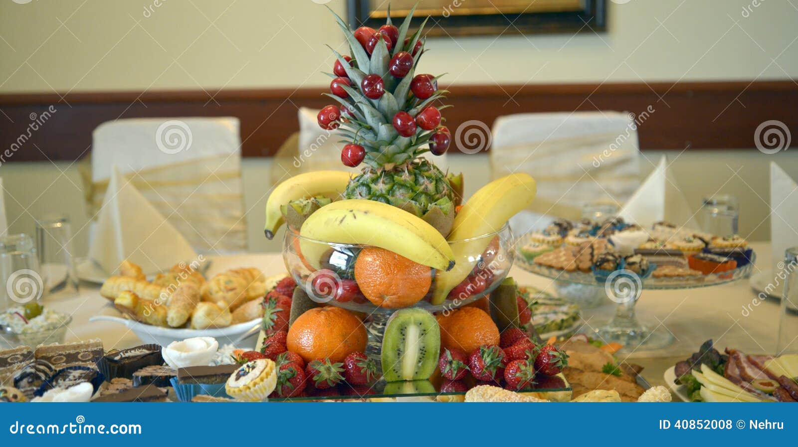 Well Decorated Fruits on a Table Stock Photo - Image of background ...