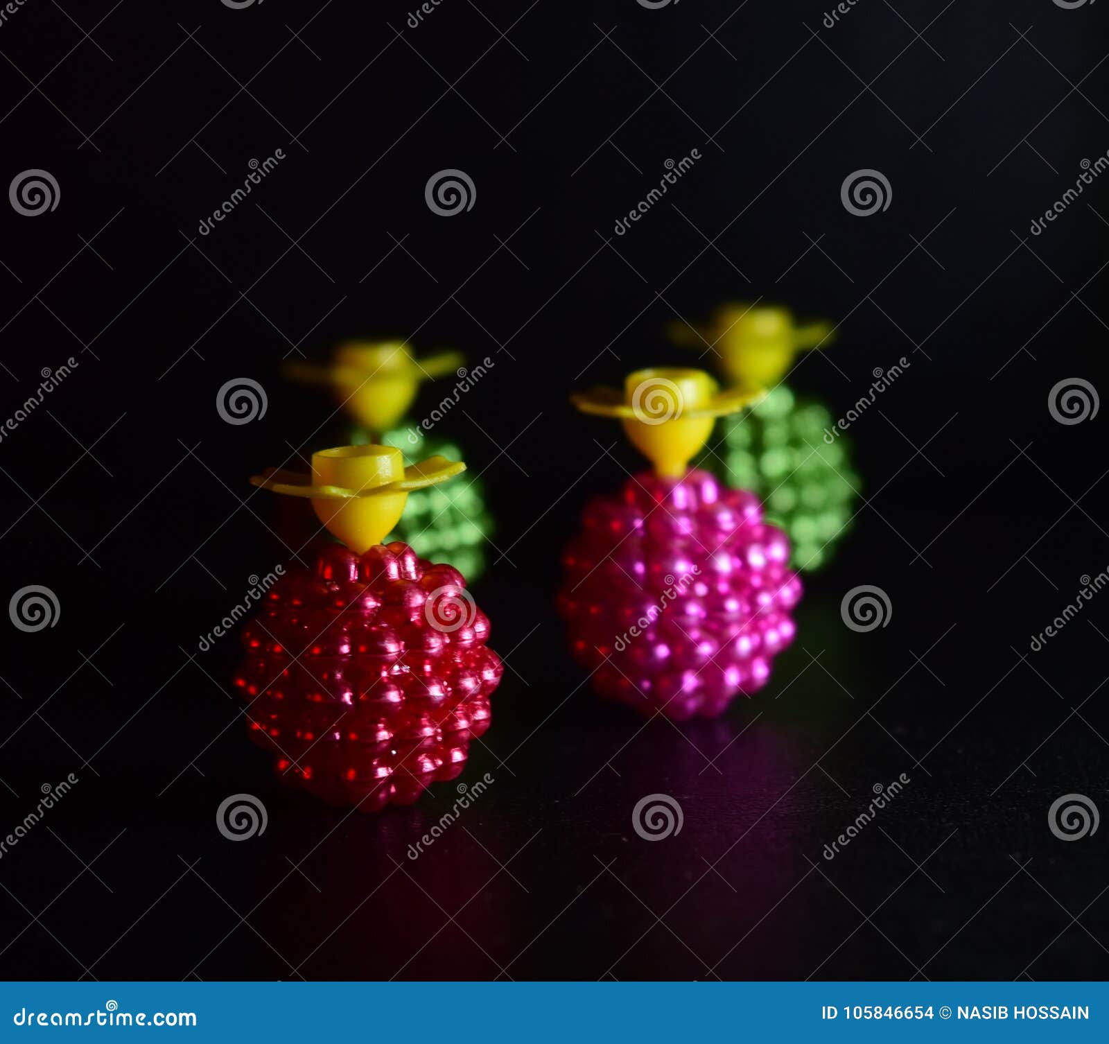 Stylish Round Shape Objects With Dark Background Photograph ...