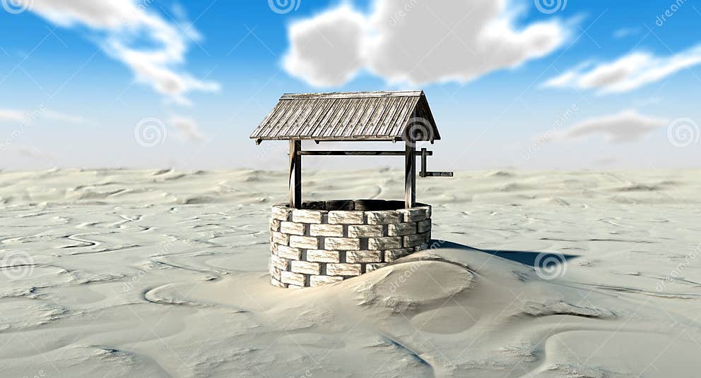 Well in a Desert stock illustration. Illustration of cloudy - 25226877