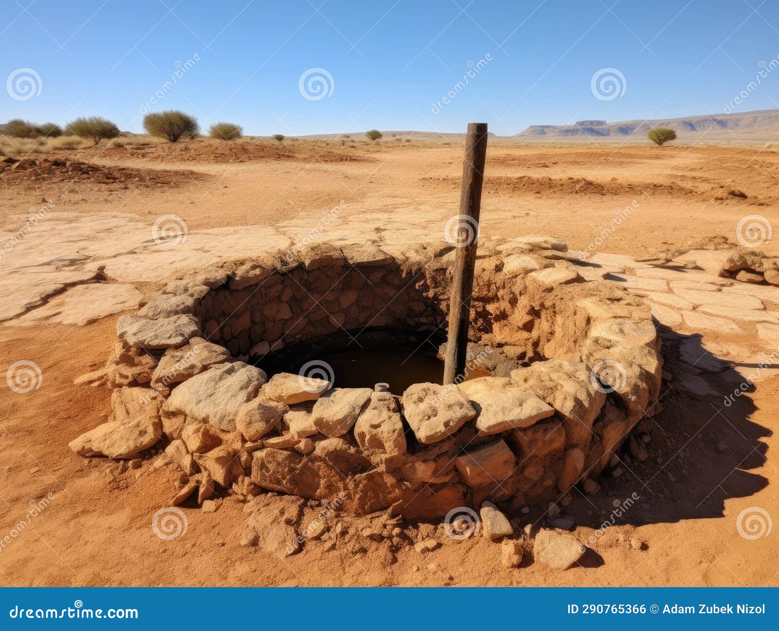 A well in the desert stock illustration. Illustration of arid - 290765366